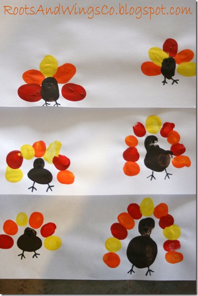 RootsAndWingsCo: Fun Finger Painting For Thanksgiving